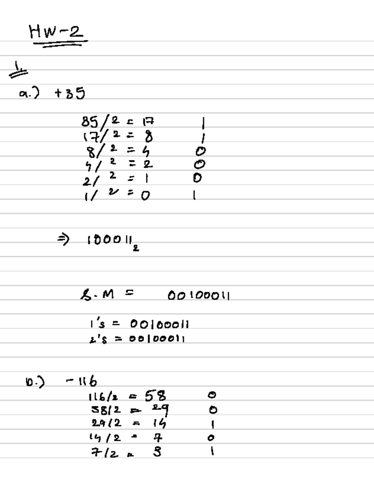 HW -2 - HWHW -2 -2HW -2 - HW- a) + 35 35 2 = 17 2 I g " i ! 82 = Y 2 I O 2 2 - I O I 2 = O I ...