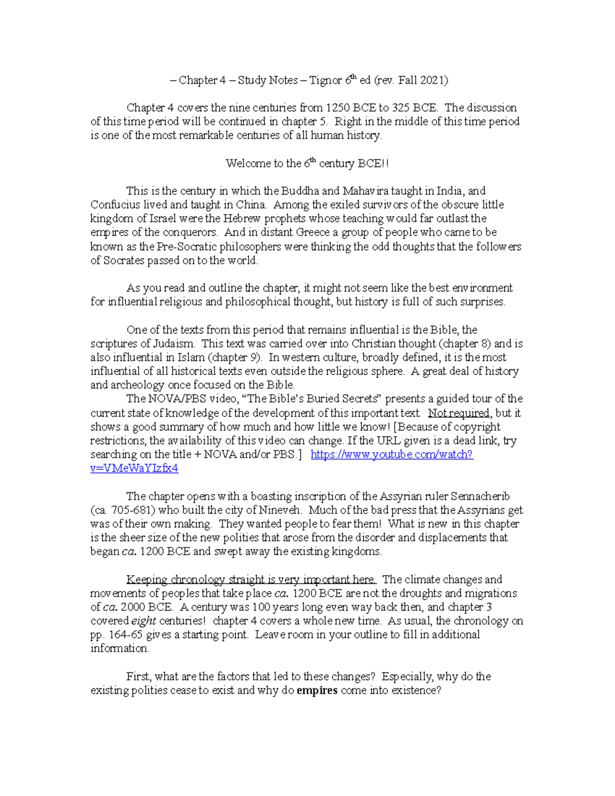 Chap4sg - textbook - Chapter 4 – Study Notes – Tignor 6th ed (rev. Fall ...