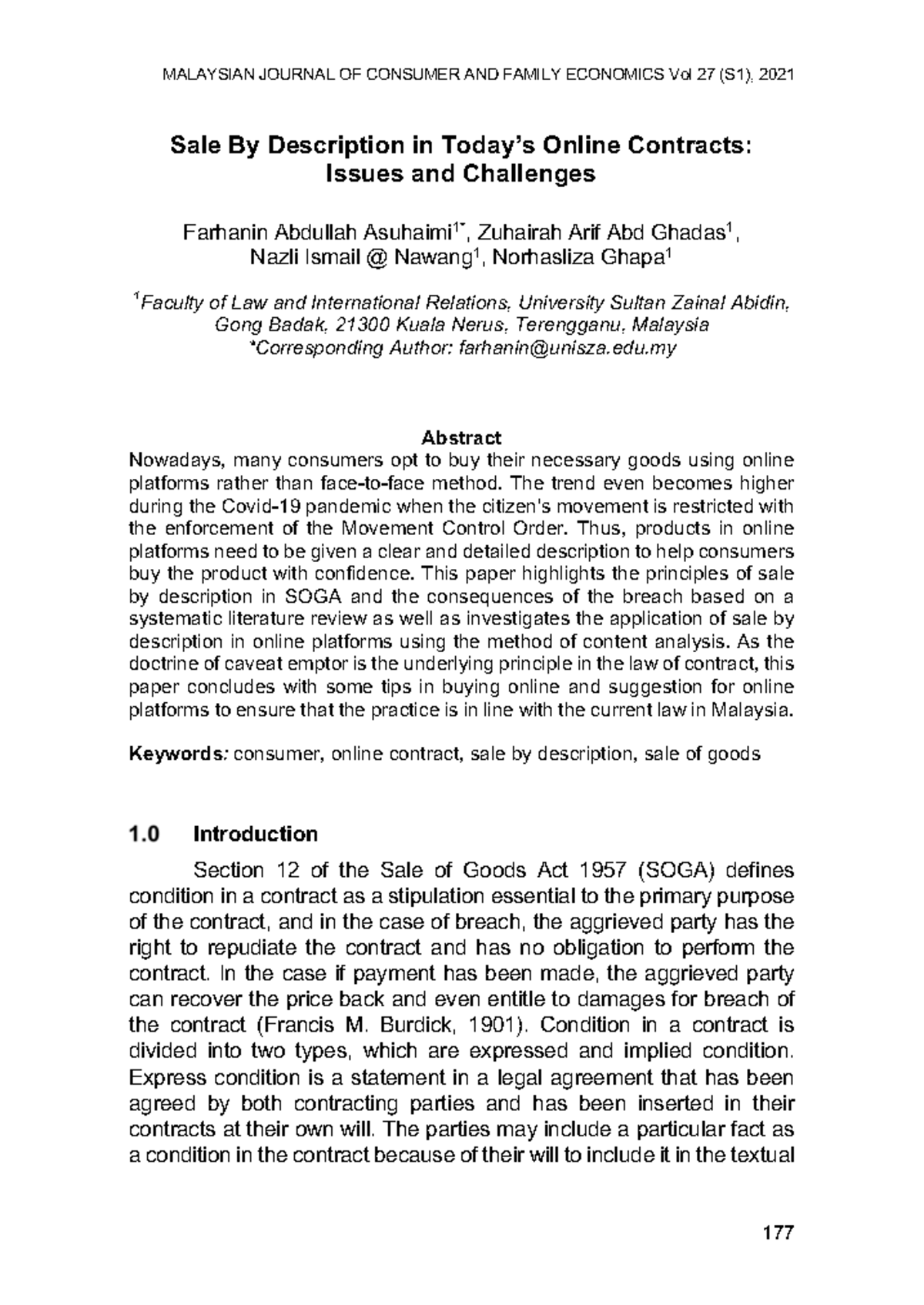 Vol 27 S1 Paper 10 - Sale By Description in Today’s Online Contracts ...