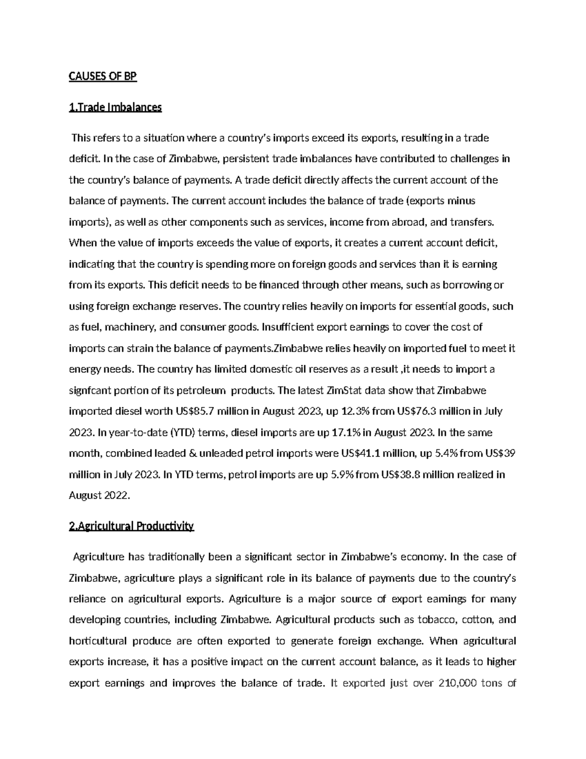 Causes of bop presentation - CAUSES OF BP 1 Imbalances This refers to a situation where a ...