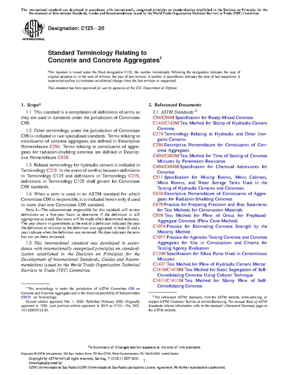 ASTM C125 - 20 - tecnologia del concreto- astm c125-20 - Designation: C125 − 20 Standard ...