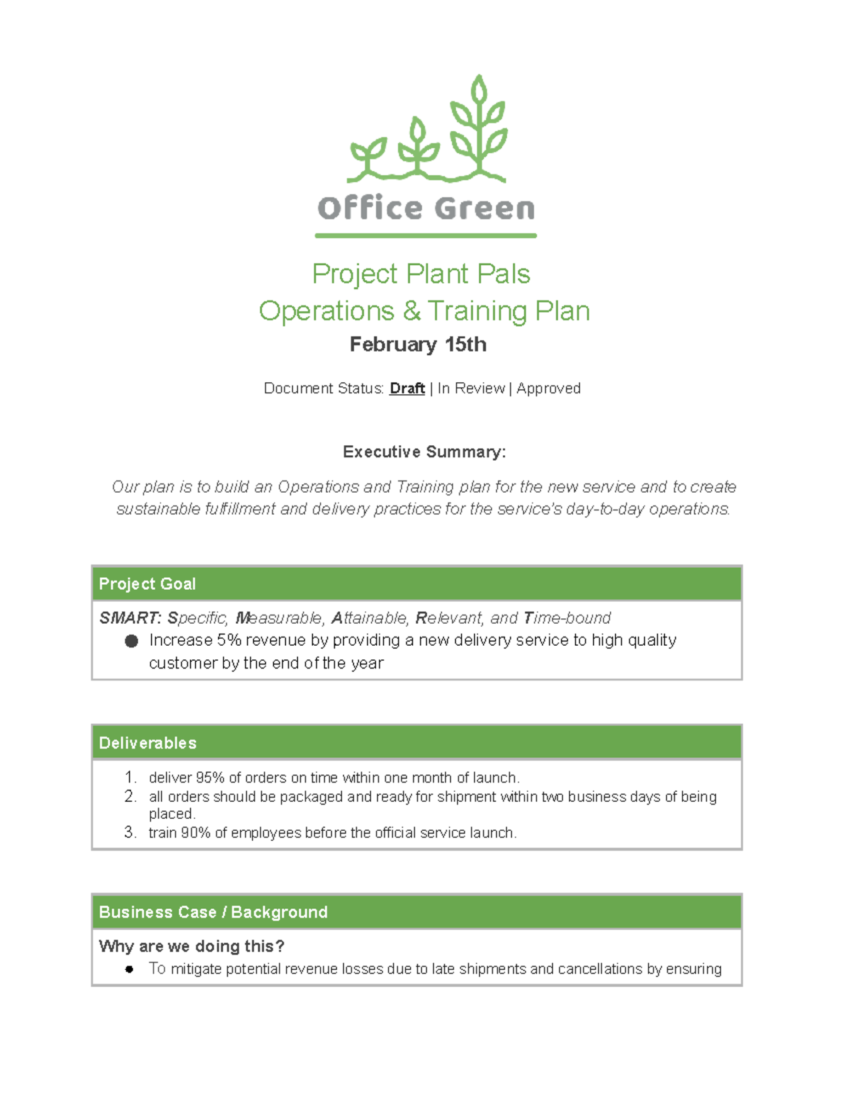 Activity-Template -Project-charter - Project Plant Pals Operations ...