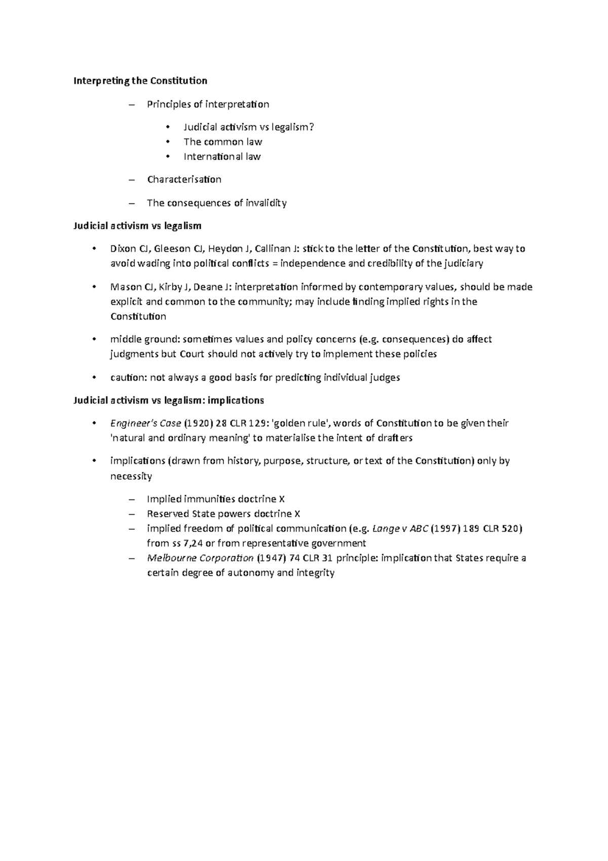 Interpreting the Constitution(week 7) - Interpreting the Constitution ...