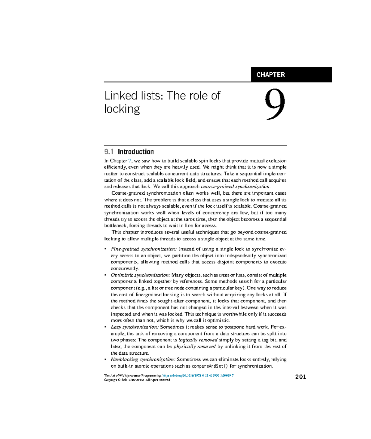 Pcp9th chap - pcp chapters - 9 CHAPTER Linked lists: The role of locking 9 Introduction In ...