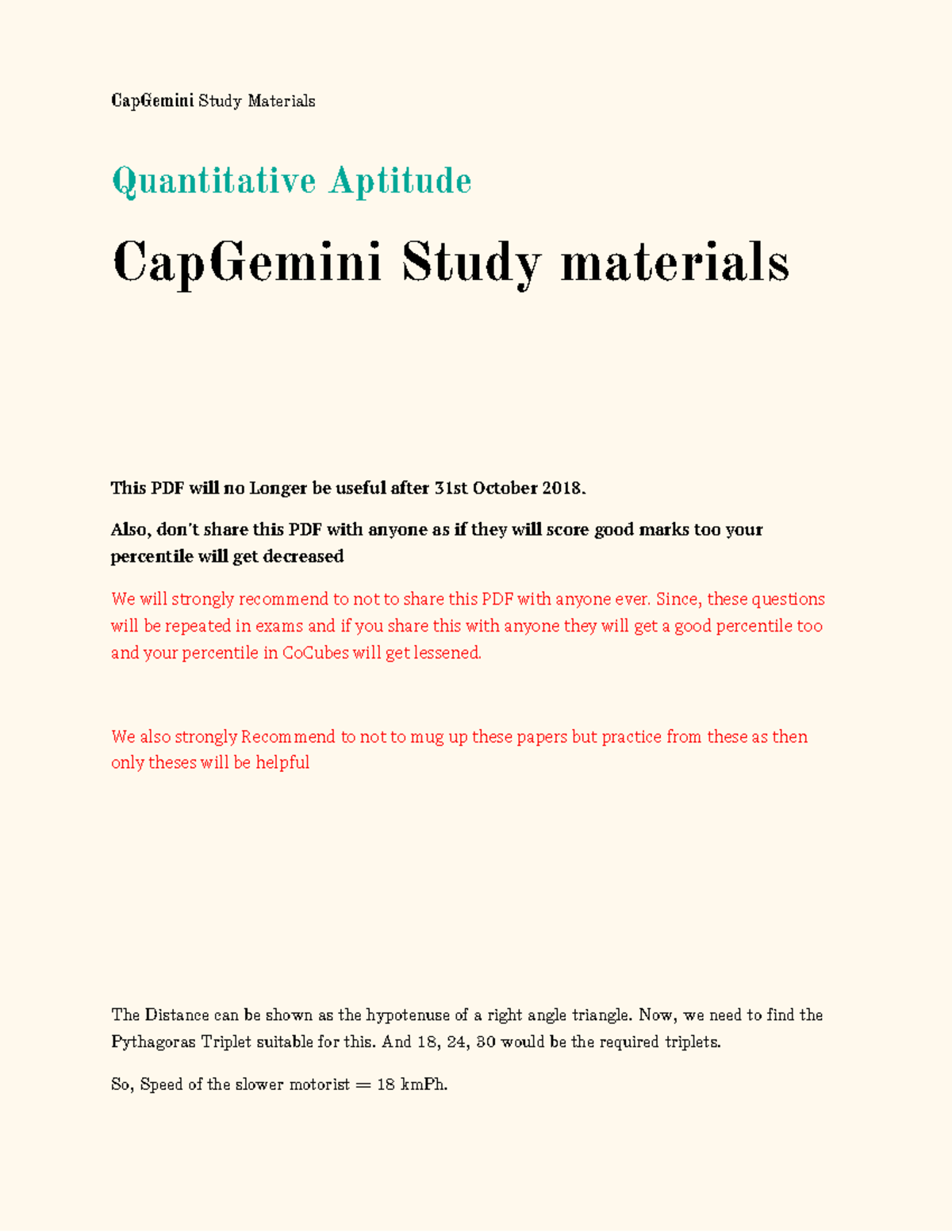Prepinsta Cap Gemini apti - CapGemini Study Materials Quantitative Aptitude CapGemini Study ...
