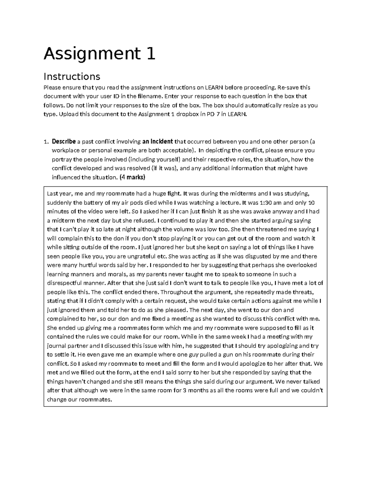 Pd7-a1 - Assignment 1 Instructions Please ensure that you read the assignment instructions on ...