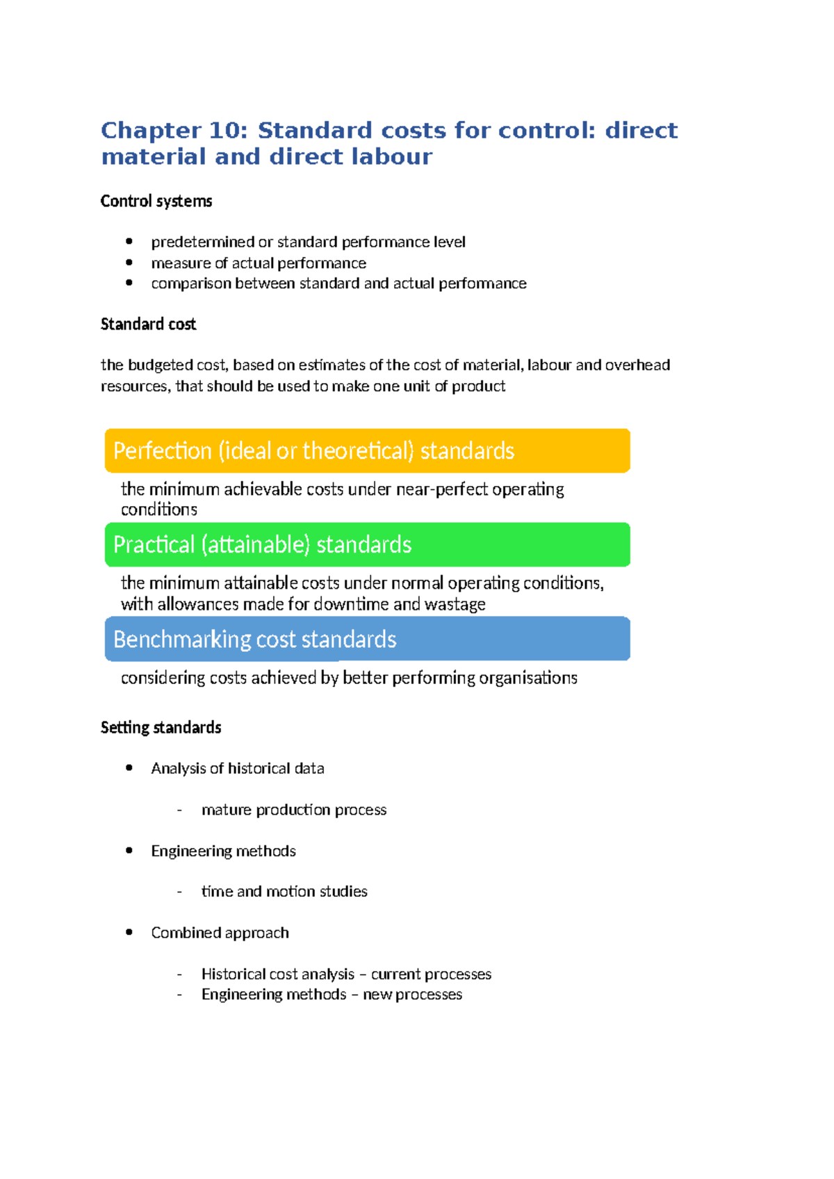 Management Accounting - Chapter 10 - Chapter 10: Standard costs for control: direct material and ...