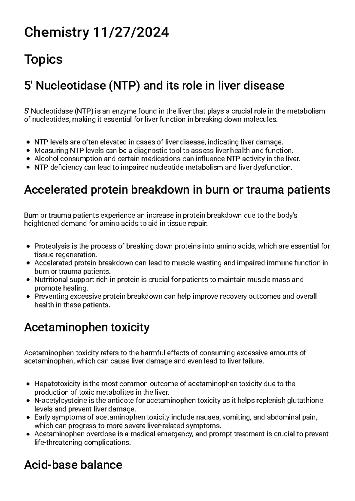 Chemistry 11272024-Study Guide - Chemistry 11/27/ Topics 5 ...