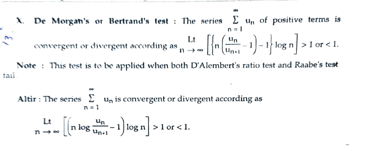 Demorgan's Test - Test - X. De Morgah's or Bertrand's test The series ...