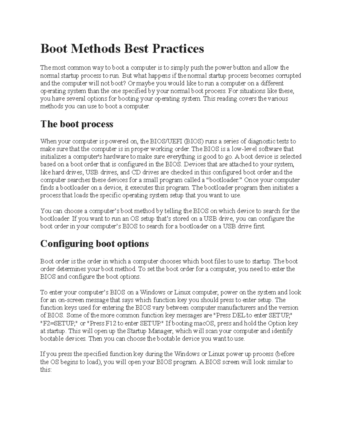 Boot Methods Best Practices But What Happens If The Normal Startup Process Becomes Corrupted