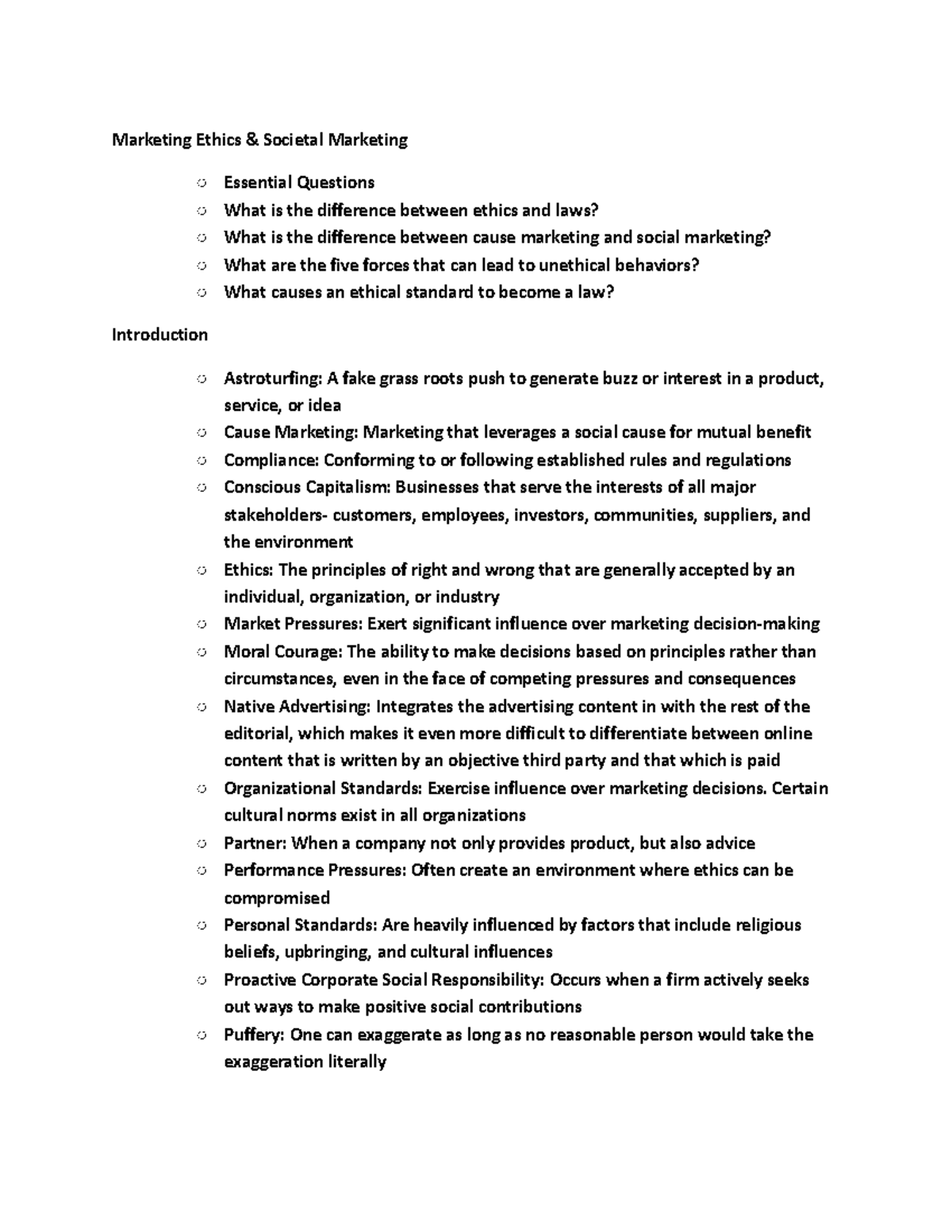 MKT 315 Ch.14 notes 1-book-2 - Marketing Ethics & Societal Marketing ...