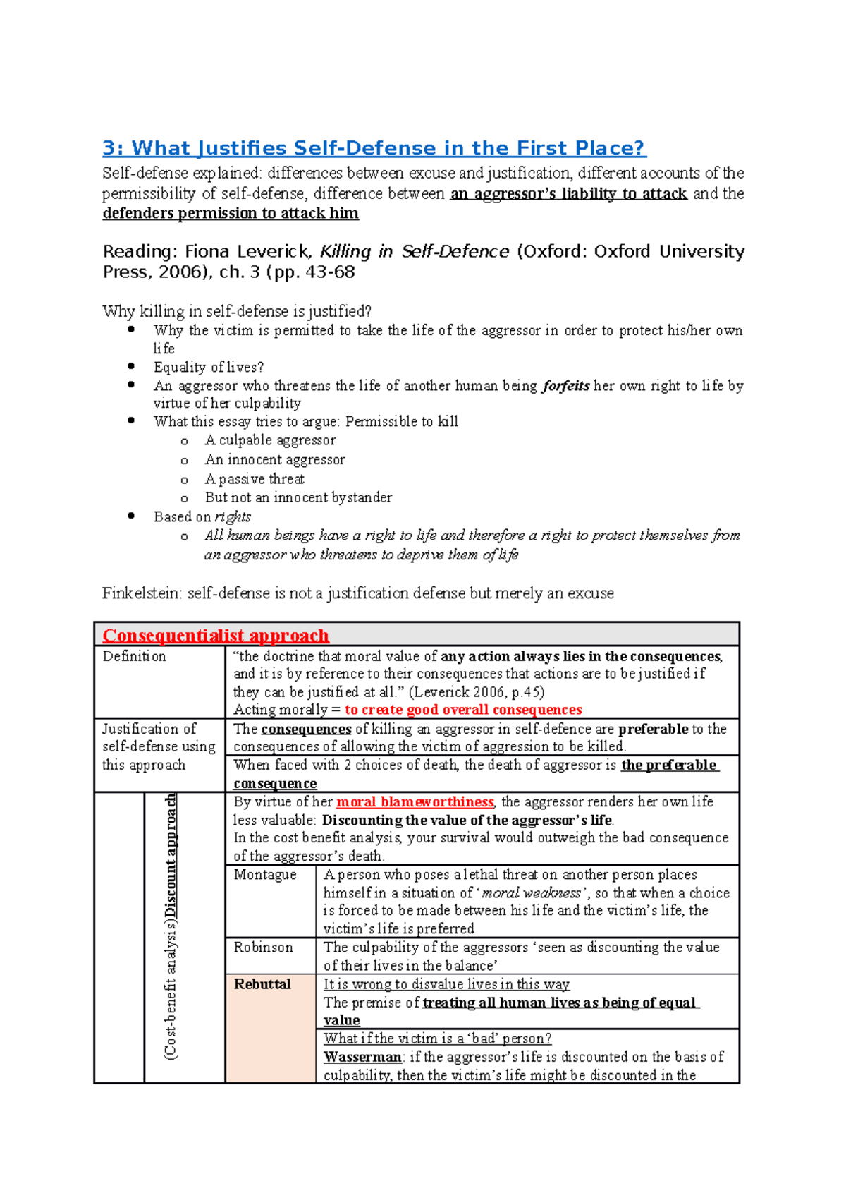 3. Justification of SD - 3: What Justifies Self-Defense in the First ...