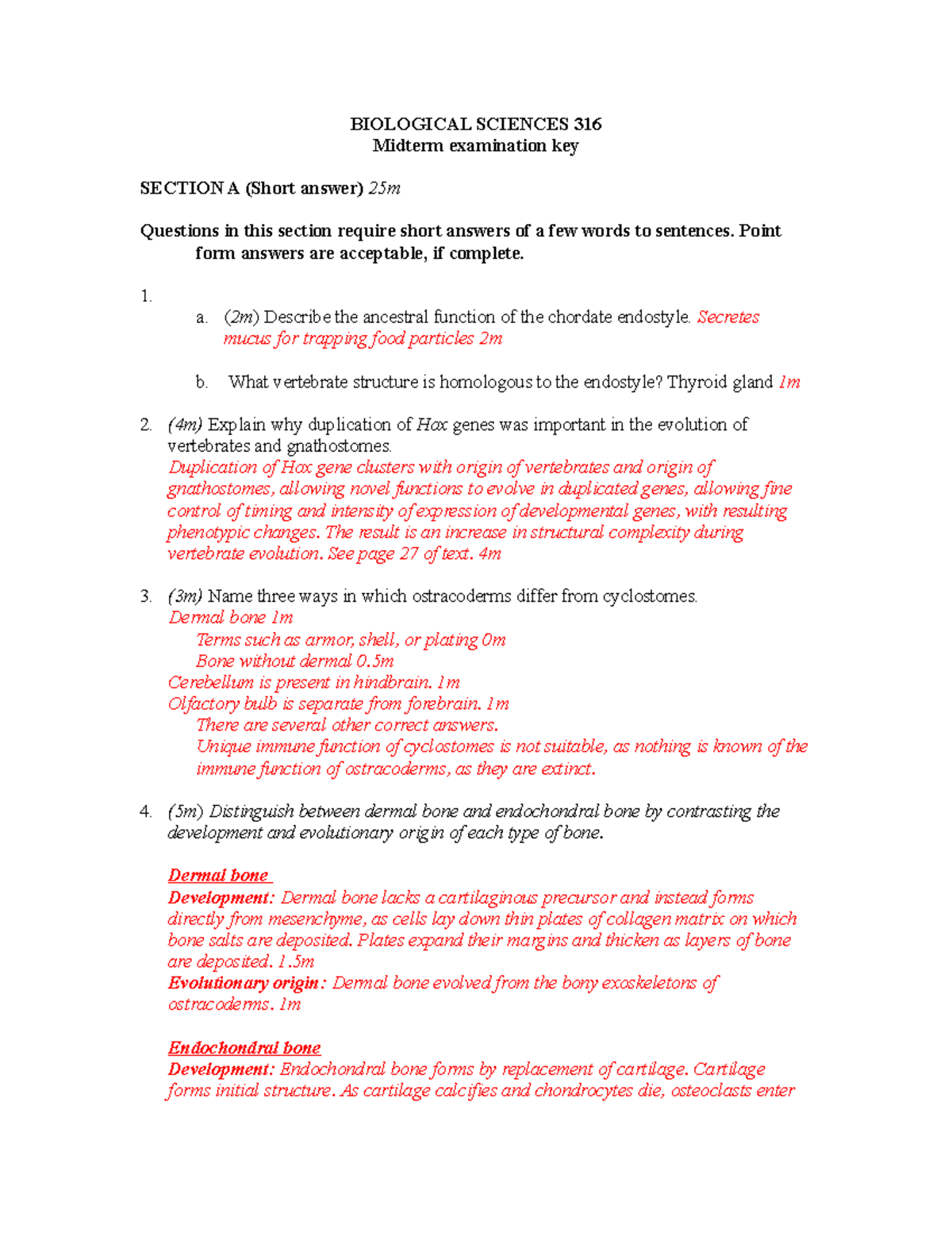 Midterm 15 October 2019, questions and answers - BIOLOGICAL SCIENCES ...