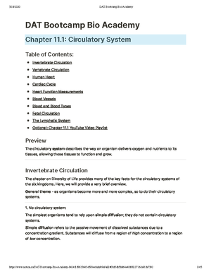DAT Bootcamp Bio Academy 5 - DAT Bootcamp Bio Academy Chapter 5 Cell Division Table of Contents ...