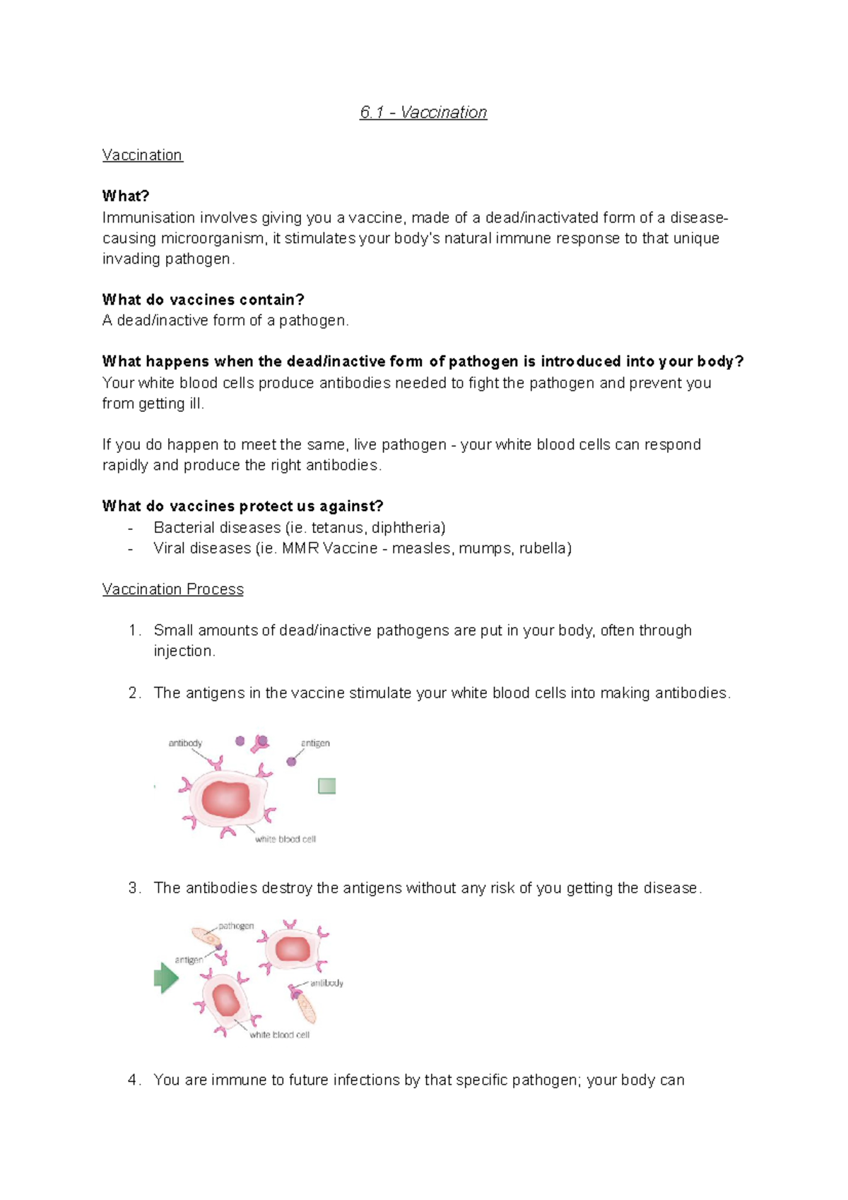 Preventing and Treating Disease - Biology Unit 6 - 6 - Vaccination ...