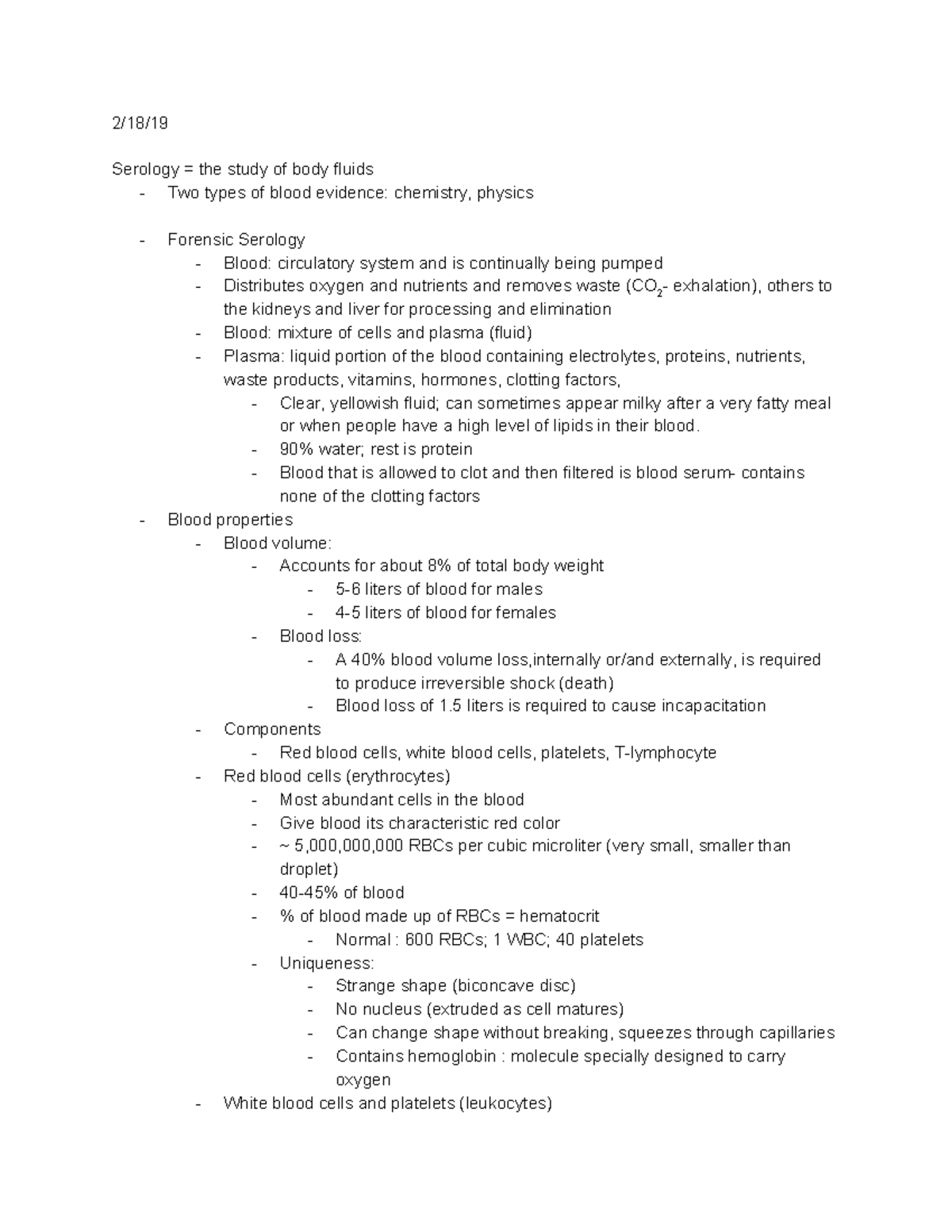 Classnotes- Ch.6 Serology - 2/18/ Serology = the study of body fluids ...