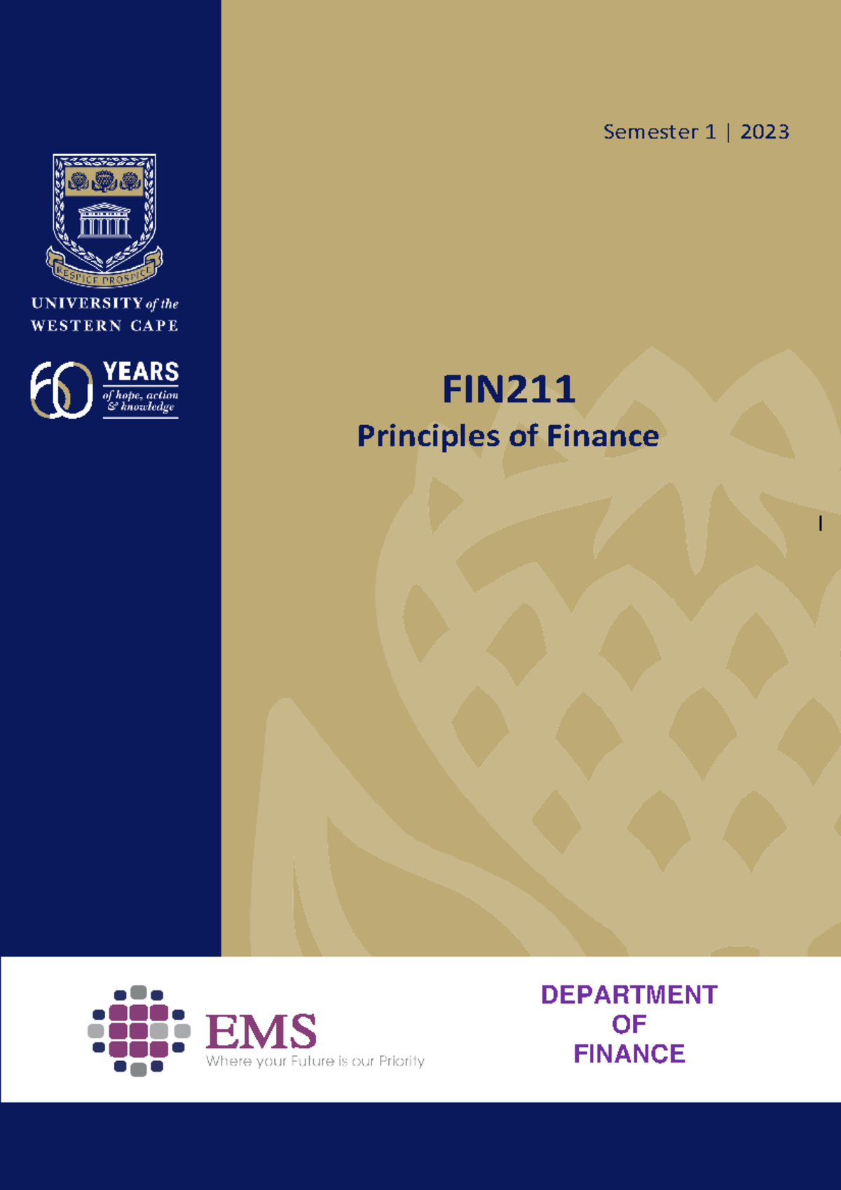 FIN 211 Course Outline 2023 - Semester 1 | 2023 FIN Principles of ...