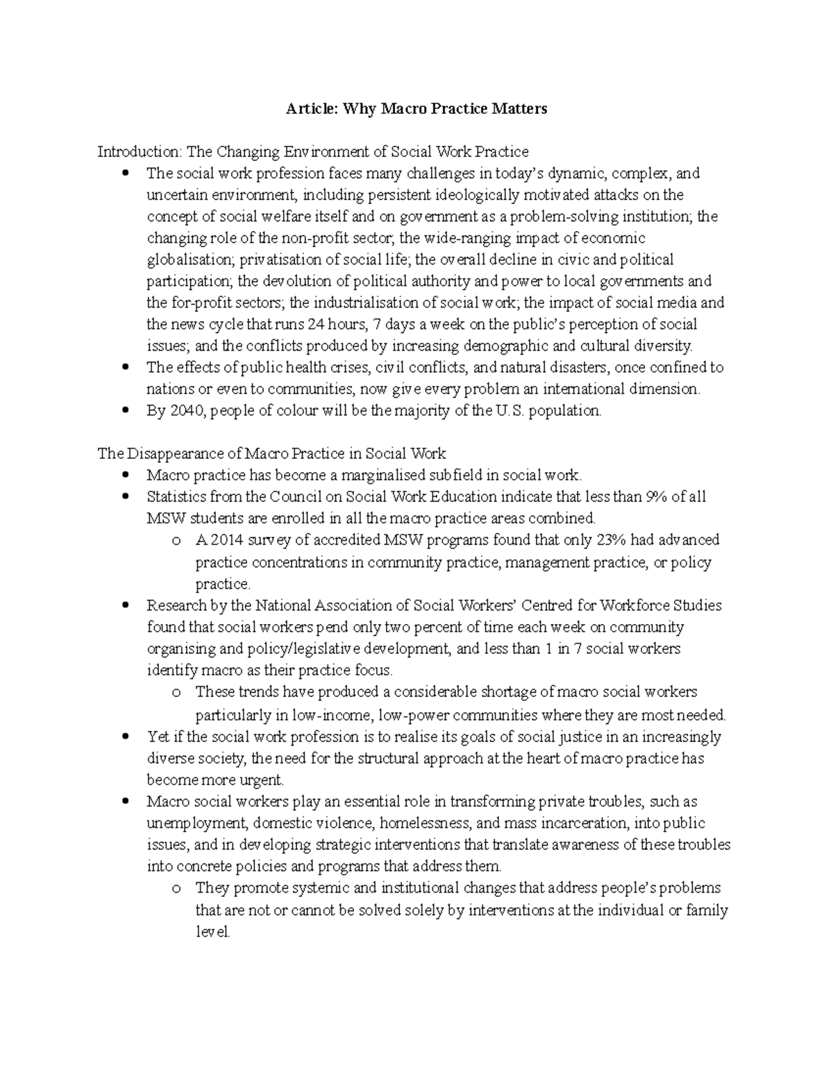 Article Why Macro Practice Matters - Article: Why Macro Practice ...