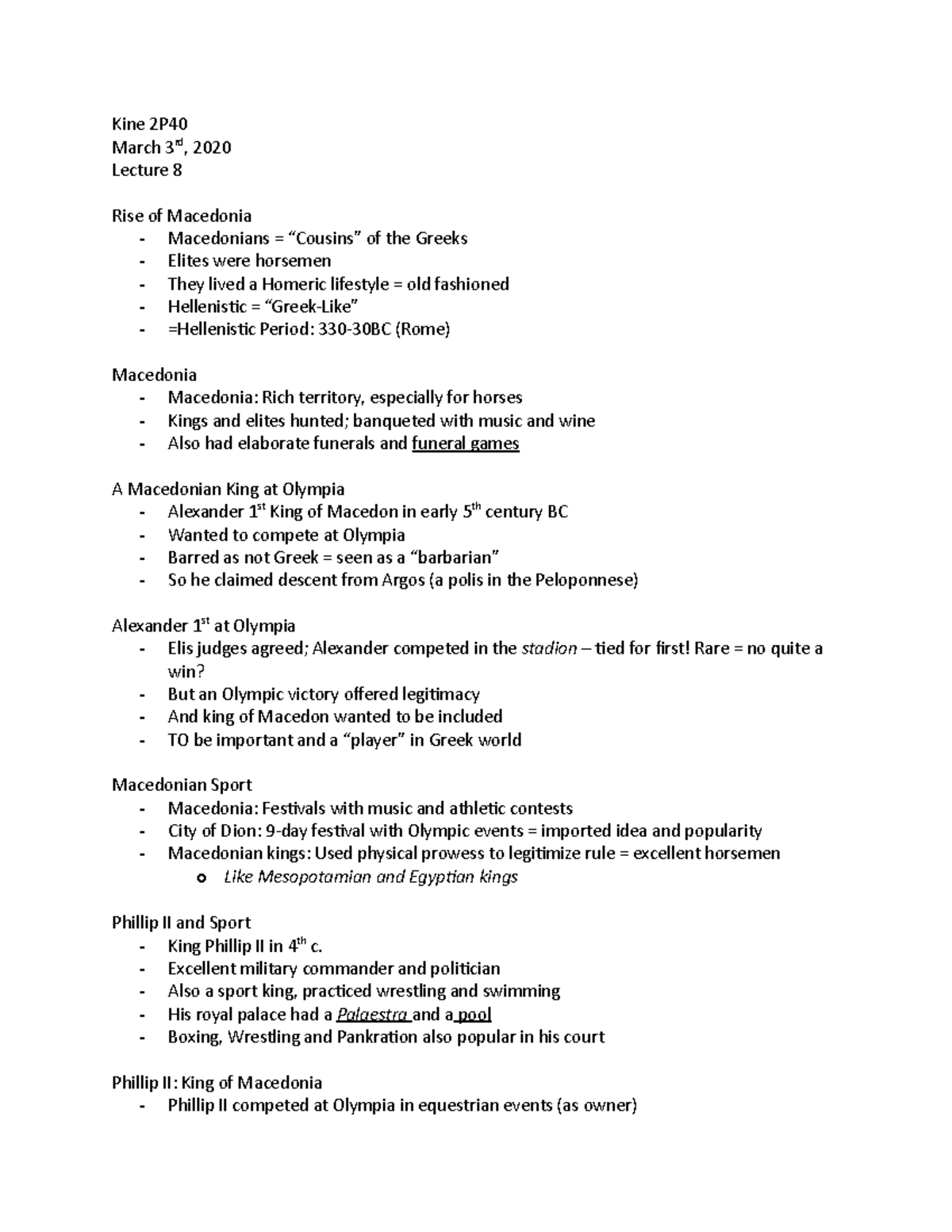 Lecture 8 - Kine 2P40 - Kine 2P40March 3rd, 2020 Lecture 8 Rise of ...
