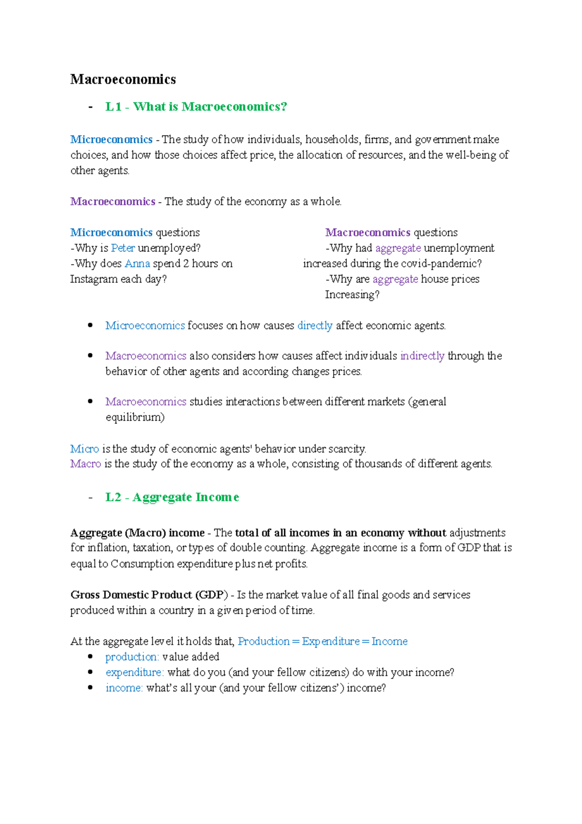 Macro Notes - Macroeconomics - L1 - What is Macroeconomics ...