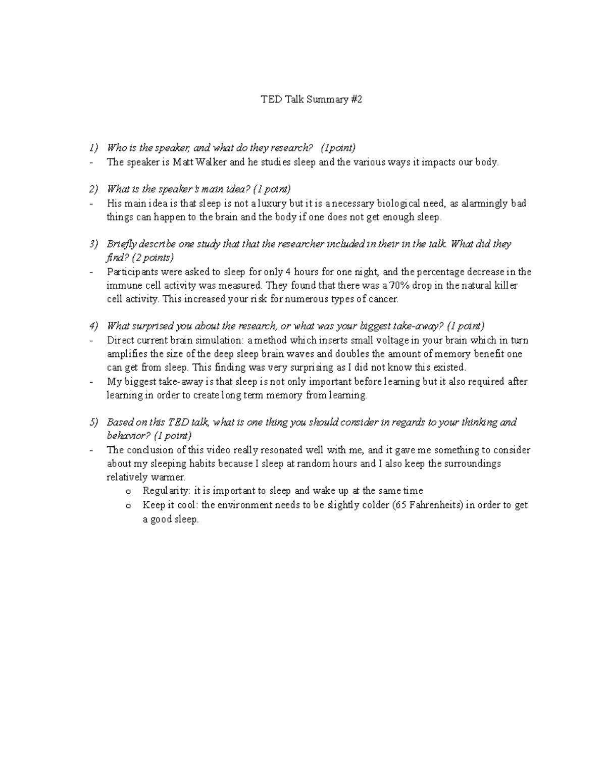 PSYC 111- Ted Talk 2 - Instructor: Sara Botto Assignment: Weekly ...