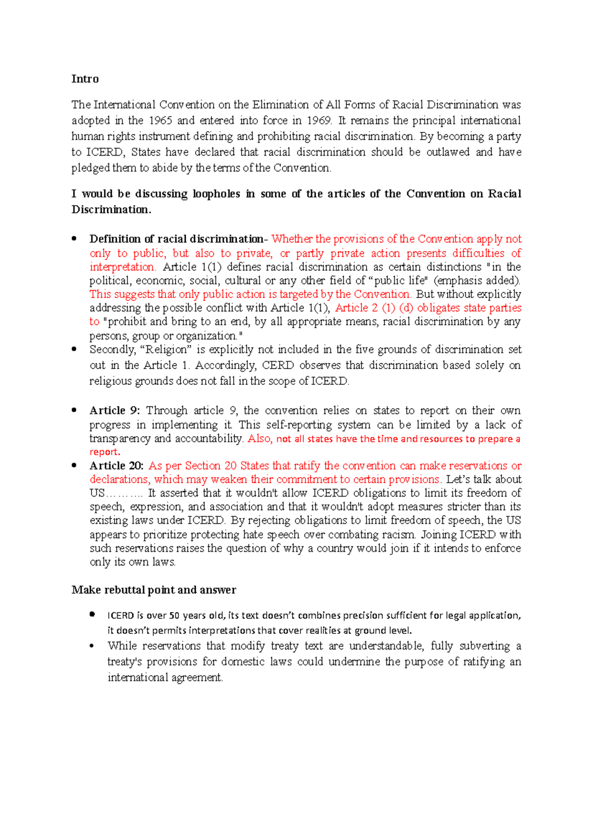 HR GD - ICERD shortcomings - Intro The International Convention on the ...