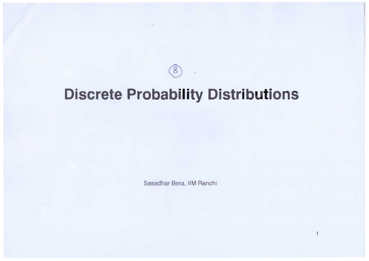 08 Discrete Probability Distributions - Business Statistics - Studocu