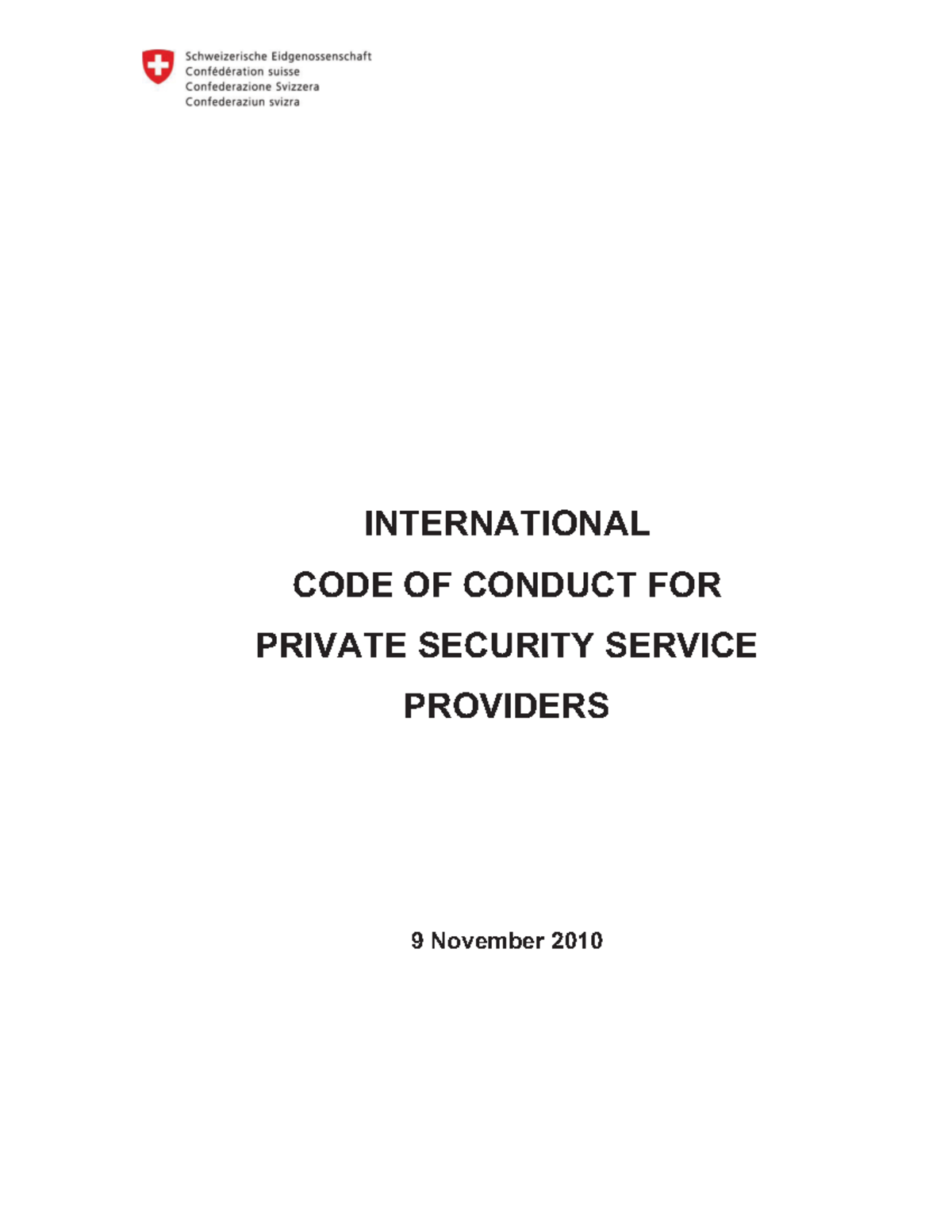 Icoca International Code of Conduct Asociation - INTERNATIONAL CODE OF ...
