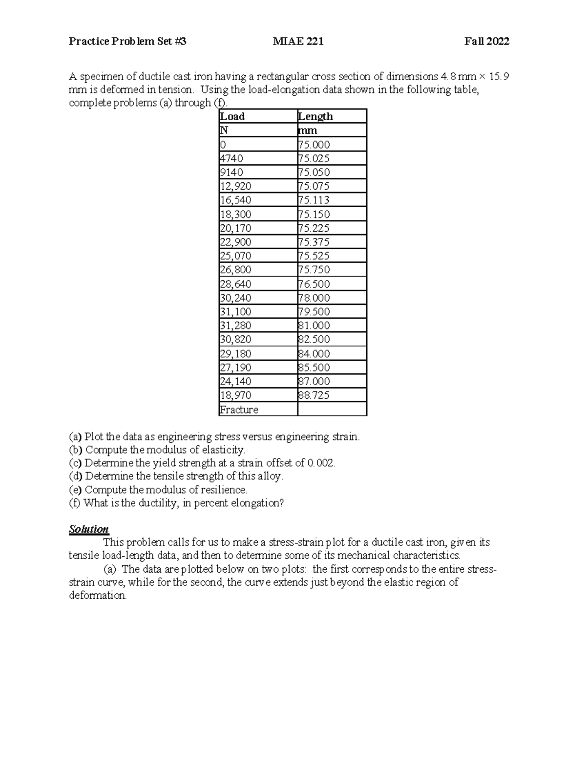 Practice Problem Set #3-Solutions - A specimen of ductile cast iron having a rectangular cross ...