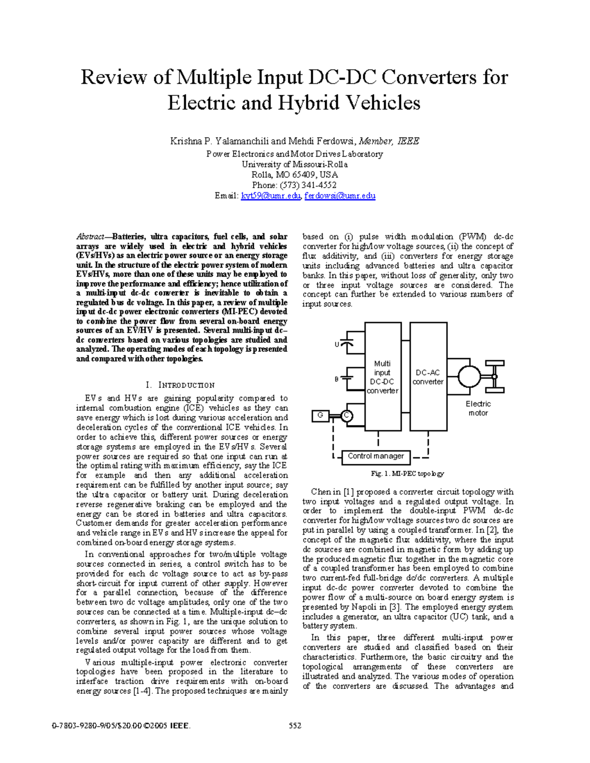 Multiple DCDC Converters - Review of Multiple Input DC-DC Converters ...