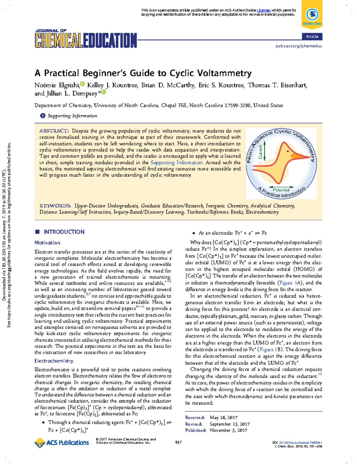 A Practical Beginner's Guide to Cyclic Voltammetry - A Practical ...