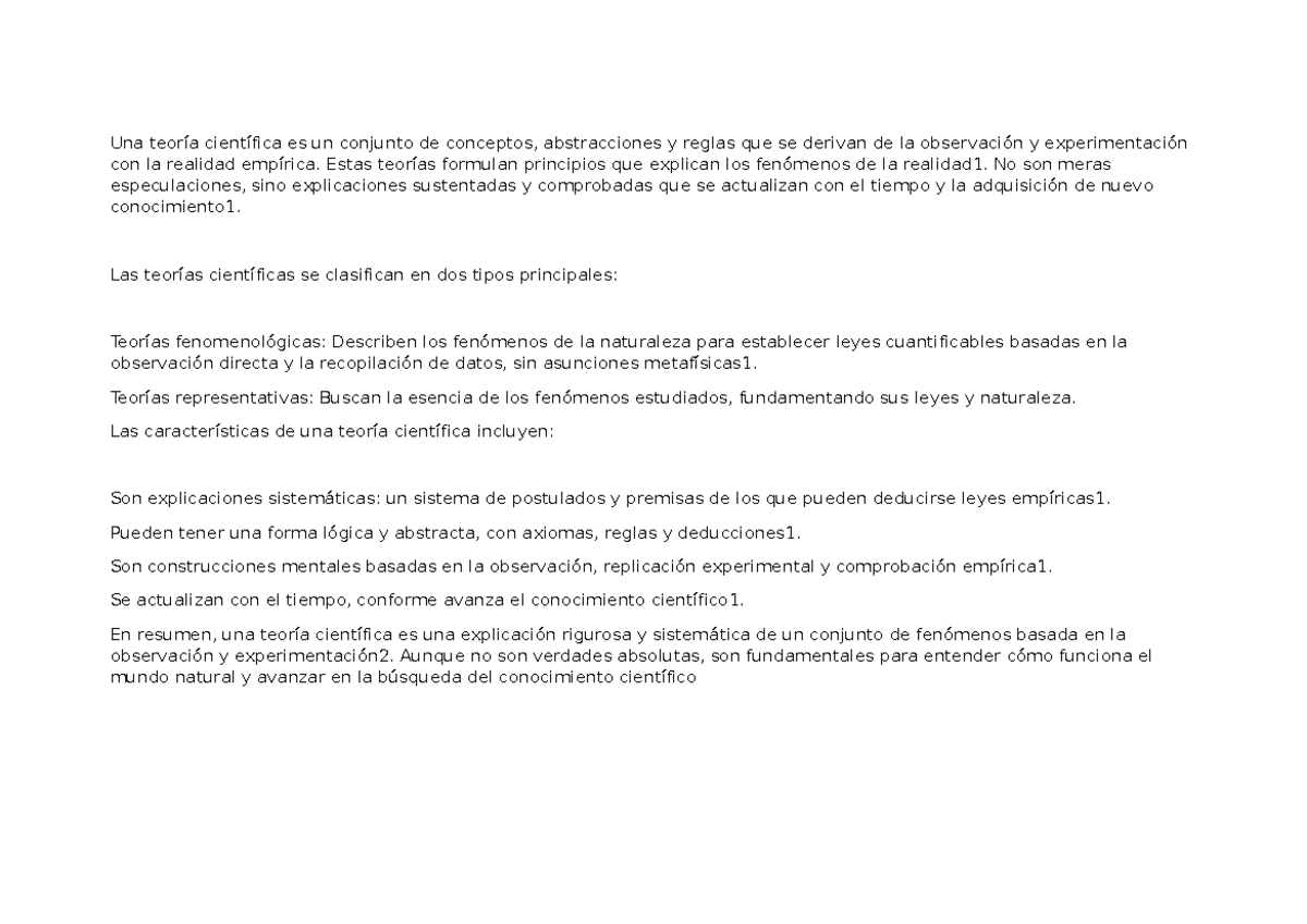 Teorema - Una teoría científica es un conjunto de conceptos ...