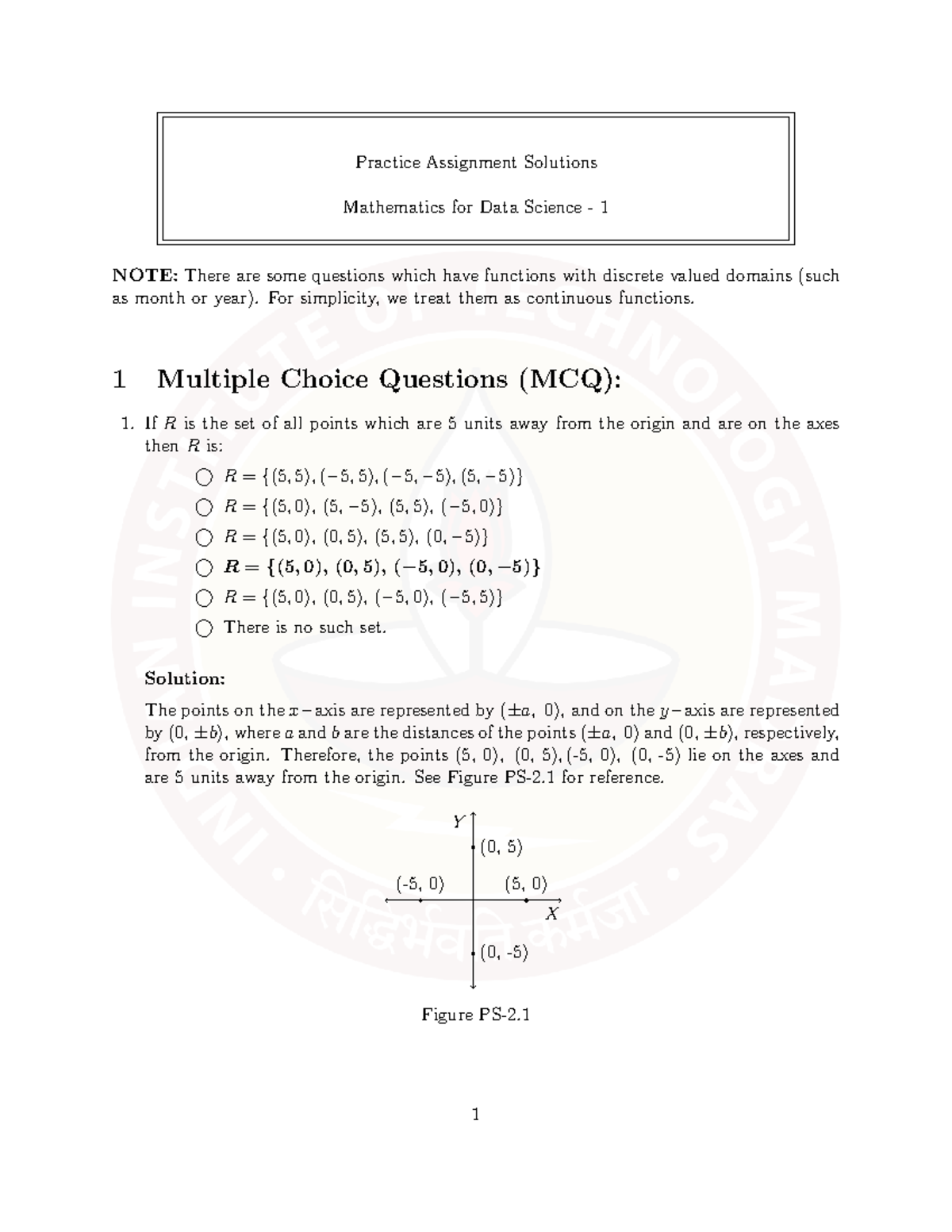 Week 2 Practice Assignment Solution - Week - 2 Practice Assignment Solutions Straight line - 1 ...