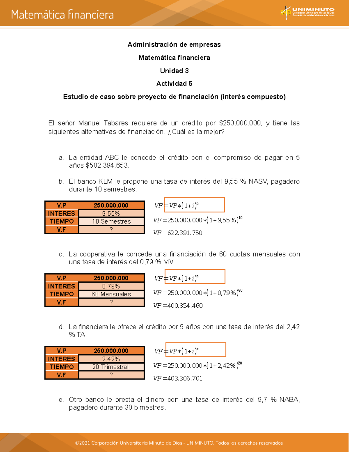 ACT 5. Matematicas Financiera para desarrollo - Física y Matemáticas 3 ...