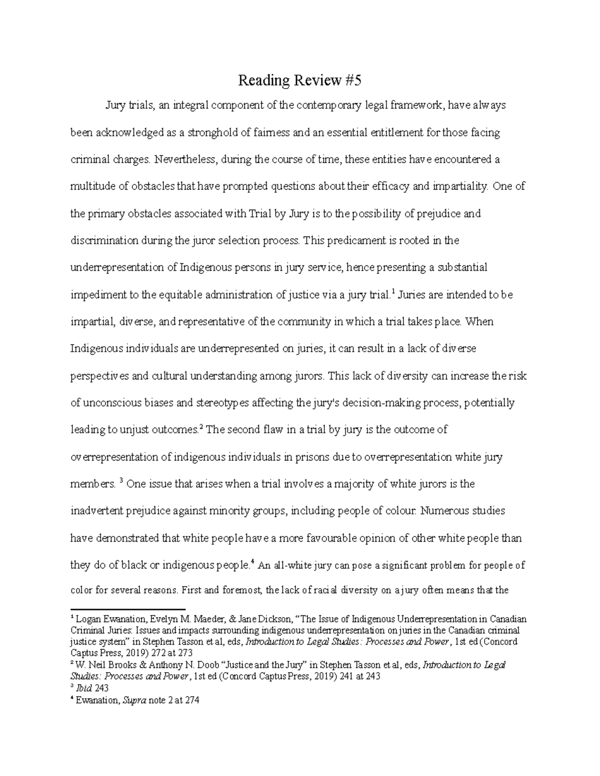 Reading Review #5 - Reading Review Jury trials, an integral component ...