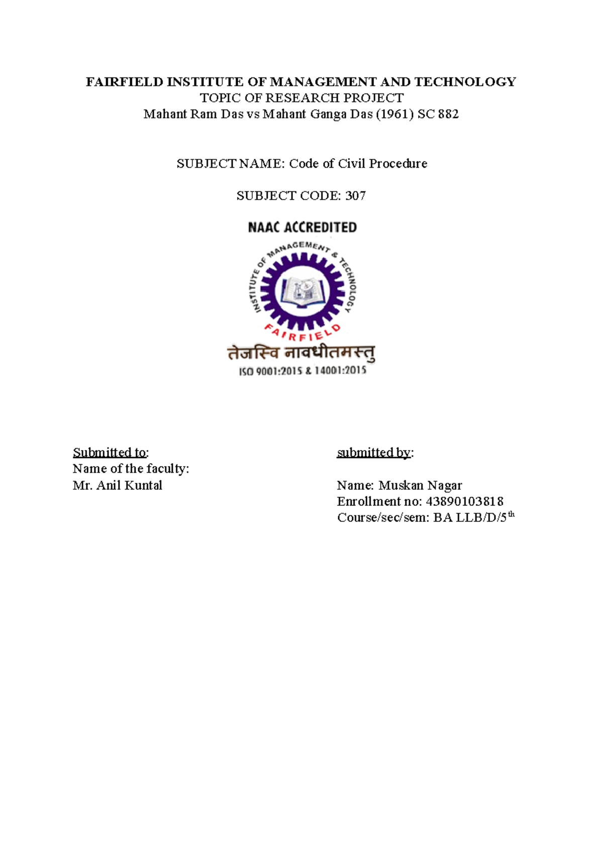 Cpc(c) - This is for all law students - FAIRFIELD INSTITUTE OF ...