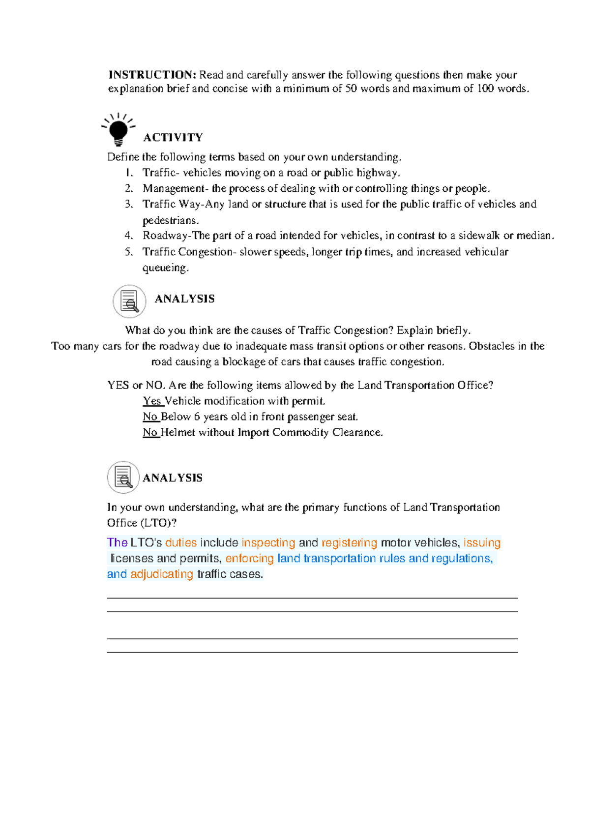 CDI 5 module 1 activities - INSTRUCTION: Read and carefully answer the following questions then ...