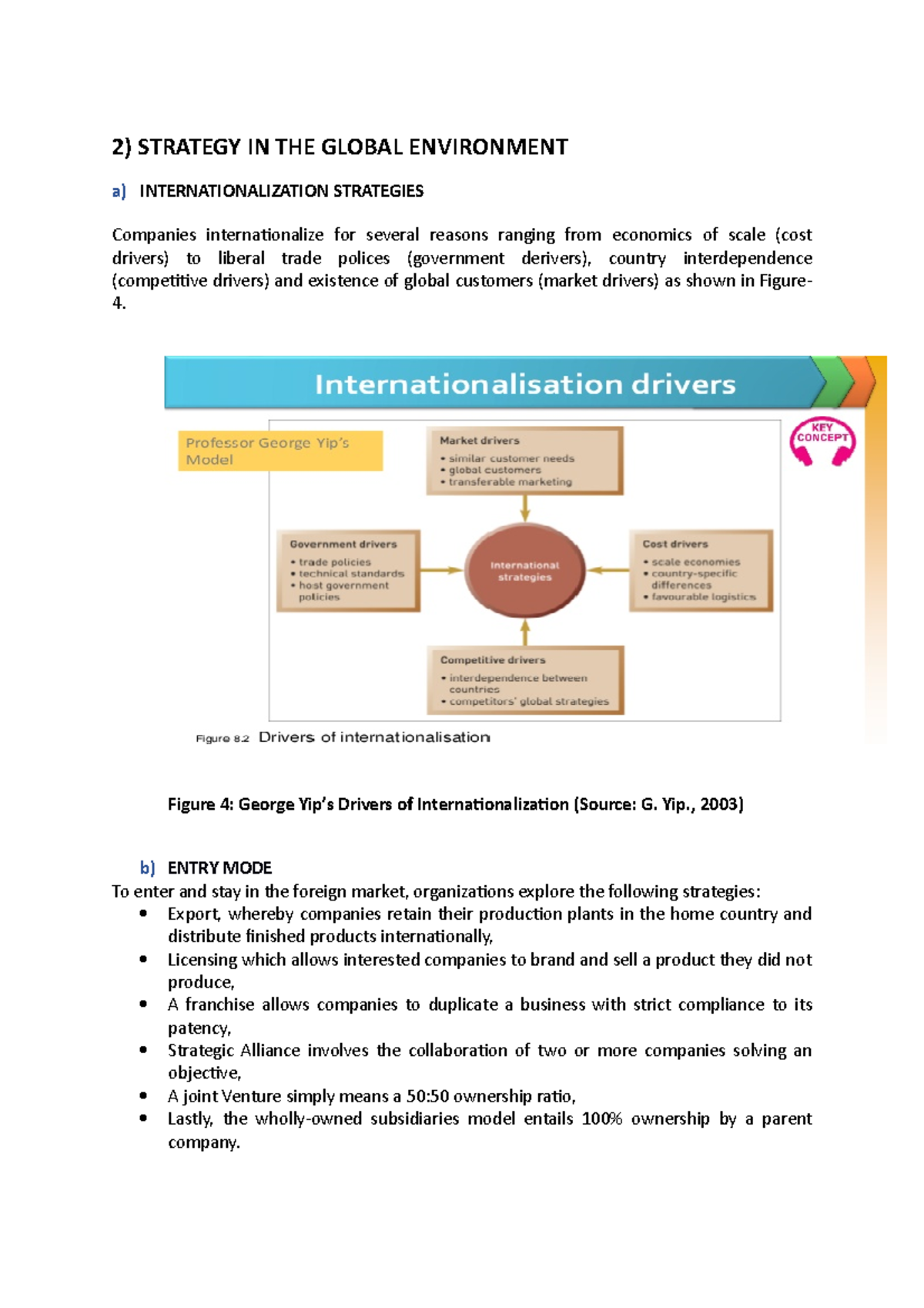 Internationasational strategy - 2) STRATEGY IN THE GLOBAL ENVIRONMENT a ...
