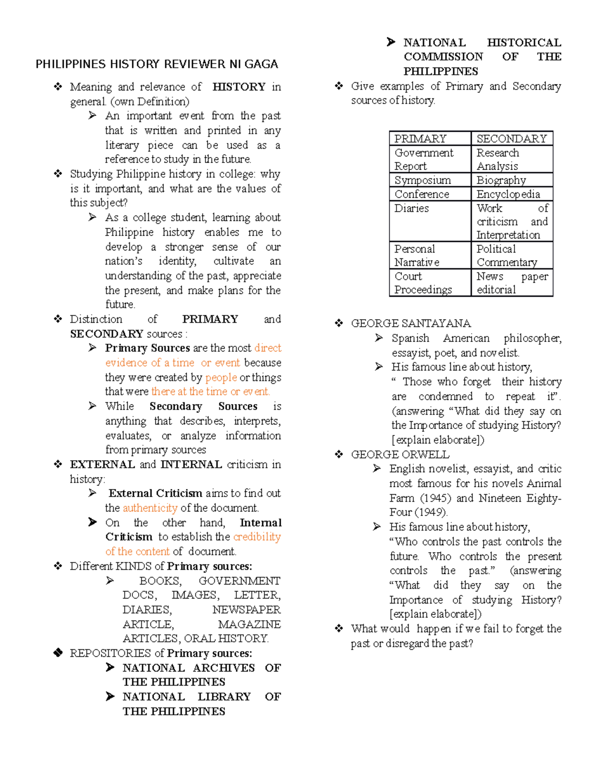 Philippine- History- Reviewer - PHILIPPINES HISTORY REVIEWER NI GAGA ...
