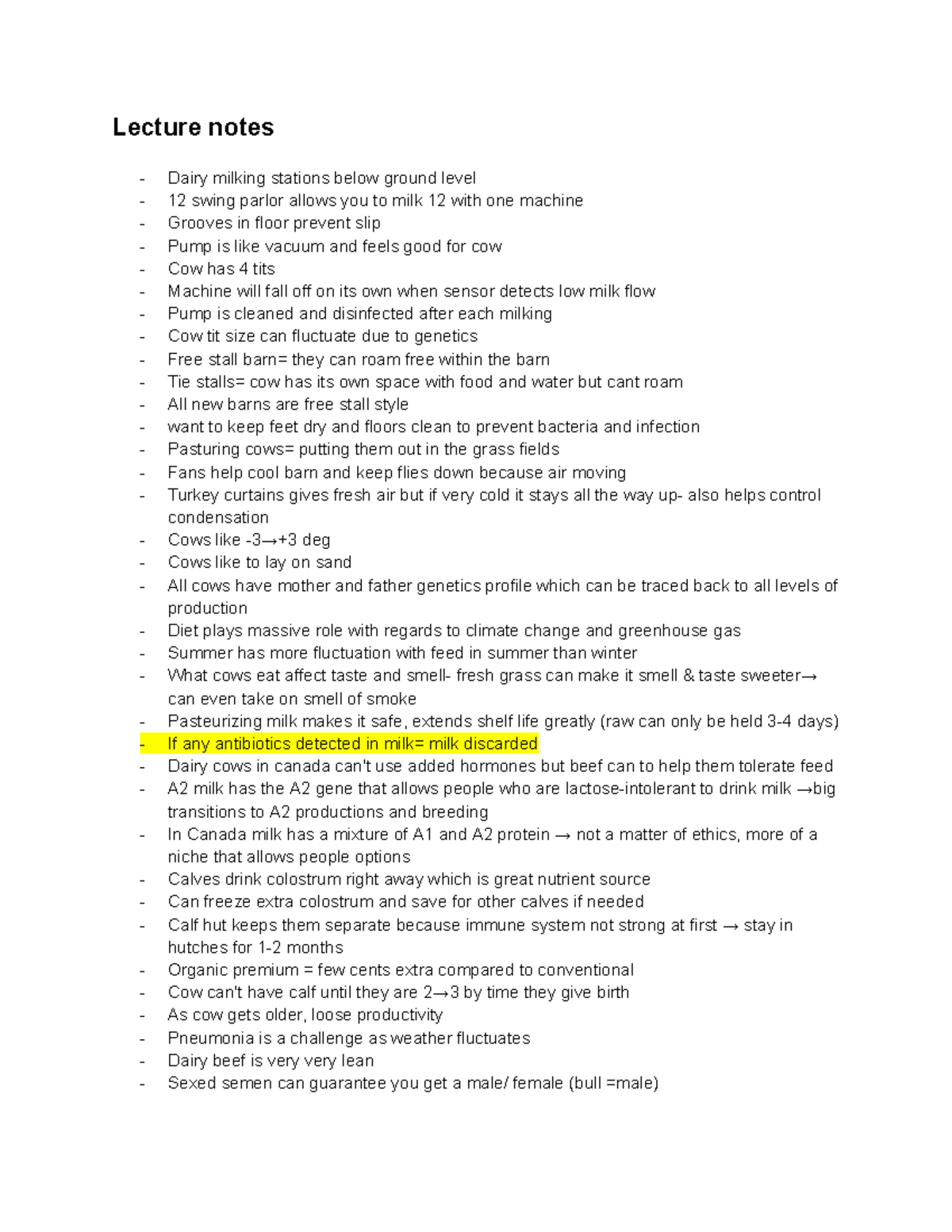 3355 week 3 - 3355 - Lecture notes Dairy milking stations below ground ...