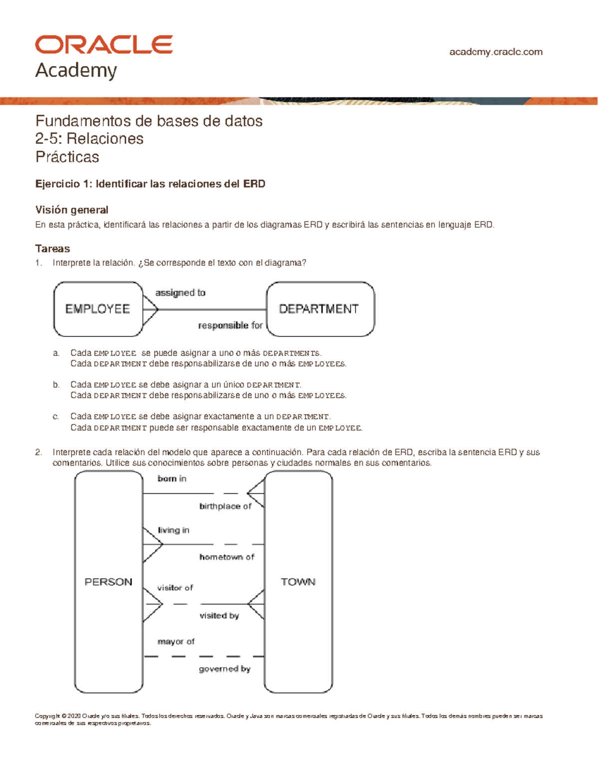 DFo 2 5 Practice esp - Copyright © 2020 Oracle y/o sus filiales. Todos los derechos reservados ...