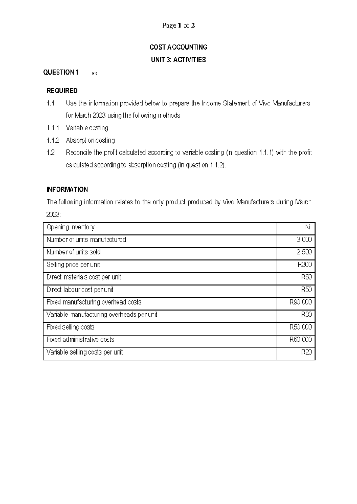 COST ACC UNIT 3 Activities - Page 1 of 2 COST ACCOUNTING UNIT 3 ...