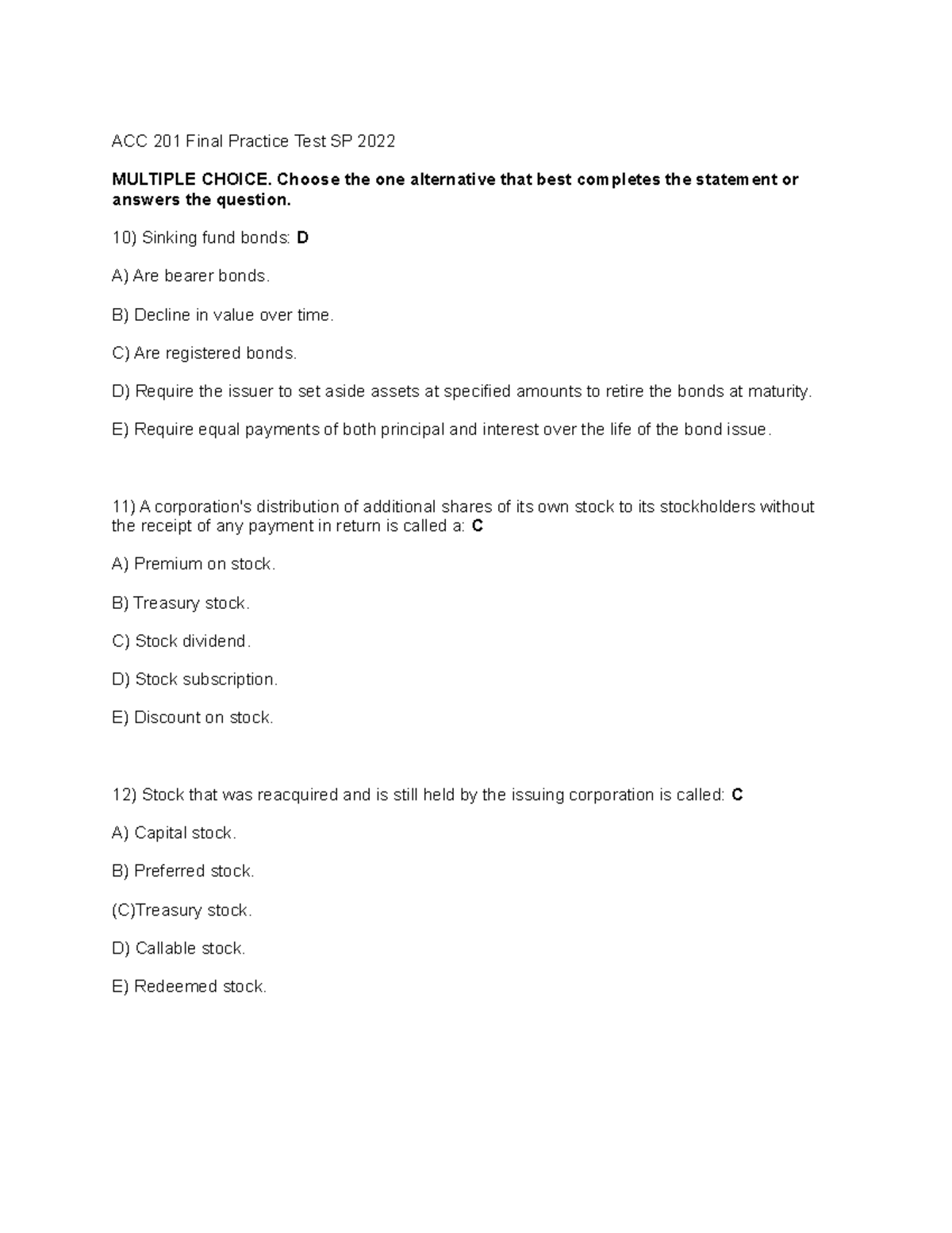 ACC 201 Final Practice Test Part 2 SP 2022 - ACC 201 Final Practice ...