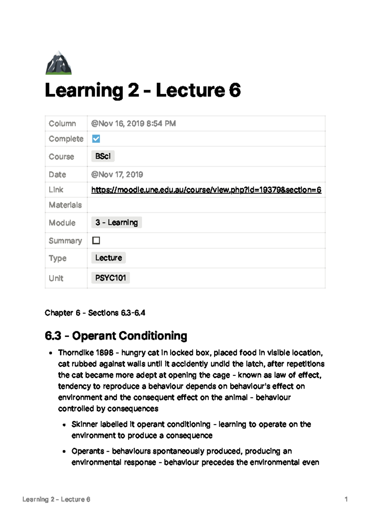 Learning 2 - Lecture 6 - Learning 2 - Lecture 6 Column Complete Course ...