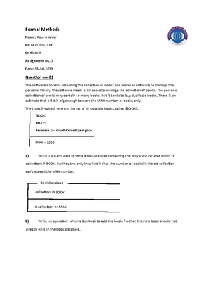 Lecture 13 LTS Parallelism Comm - Formal Methods - Studocu