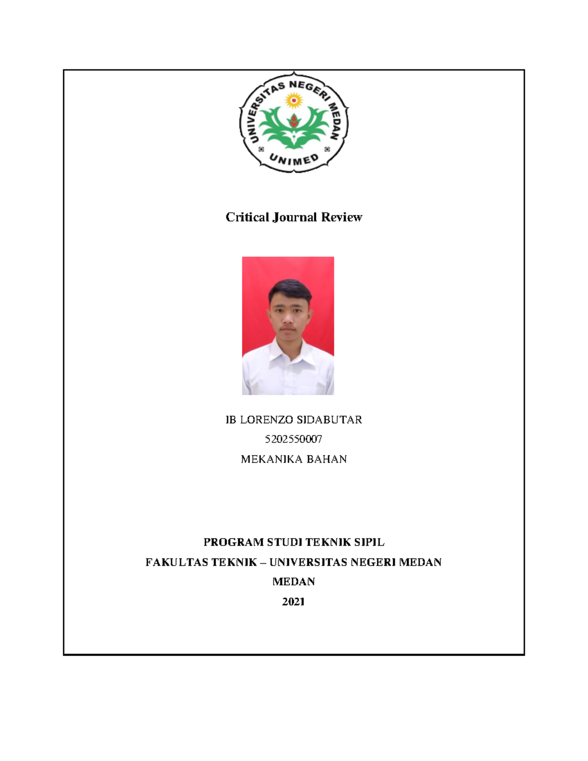 CJR Mekanika Bahan - Critical Journal Review IB LORENZO SIDABUTAR ...
