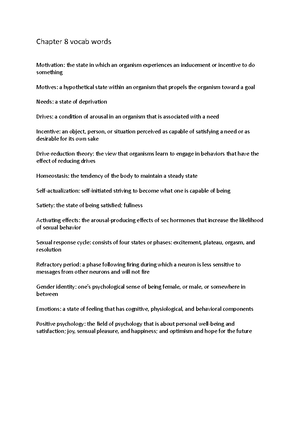 Chapter 5 vocab words - Notes - Chapter 5 vocab words Learning: a ...