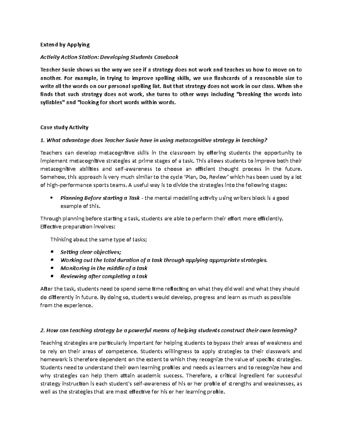 Assignment Jasmine - Lecture Notes - Extend by Applying Activity Action ...