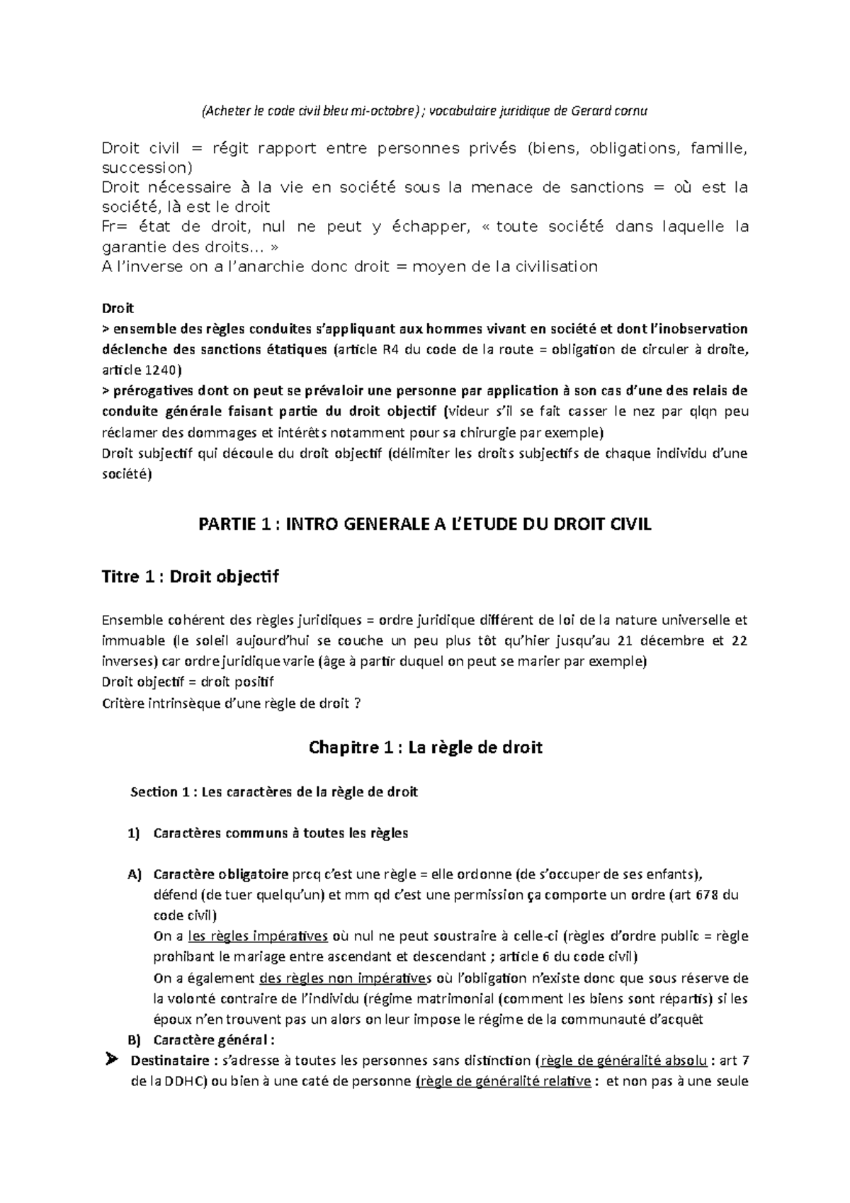 Droit civil 1 (Récupération automatique)[2402] - (Acheter le code civil ...
