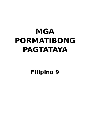 Fil9 Q1 Mod3-1 Nobela - Filipino 9 MODULE - 9 ` Unang Markahan-Modyul 3: Nobela Filipino – Grade ...
